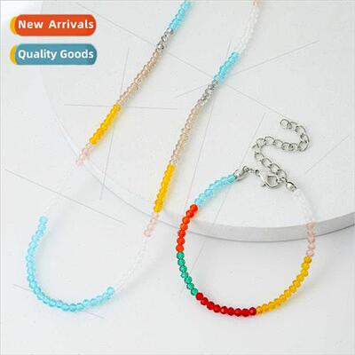 Europe bohemian beach simple crystal clashing necklace brace