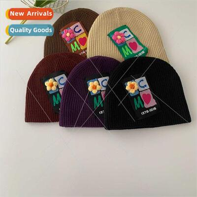 new three-dimensional small flowers appliqu茅d letters knitt