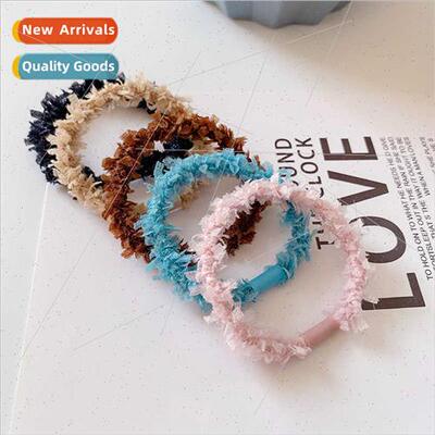 Autumn winter warm colors crushed fluffy hair rope basic fin