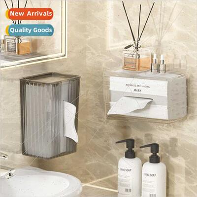 Tissue box wall mounted facial tissue washcloth storage toil