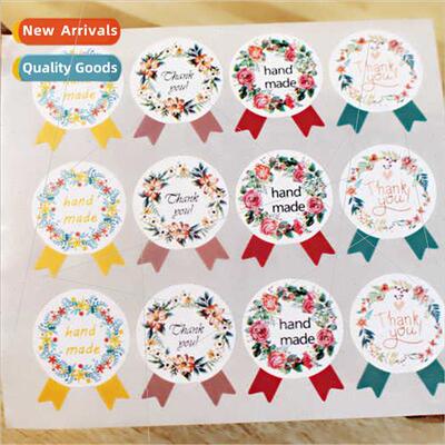 Wreath medallion hmade sealing sticker pudding bottle cookie