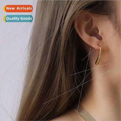 ins niche small droplets curved hook geometric earrings earr