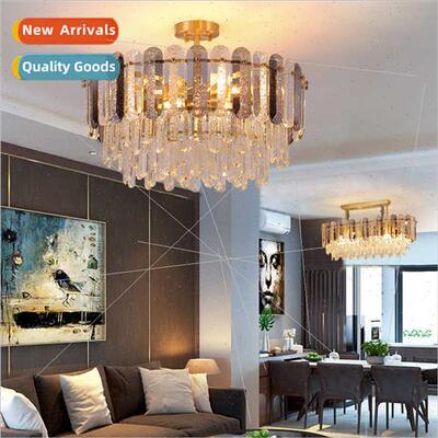 Crystal copper chandelier simple modern light luxury all cop