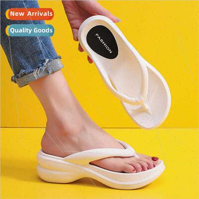 Thick bottom flip-flops female slope heel heightening home o