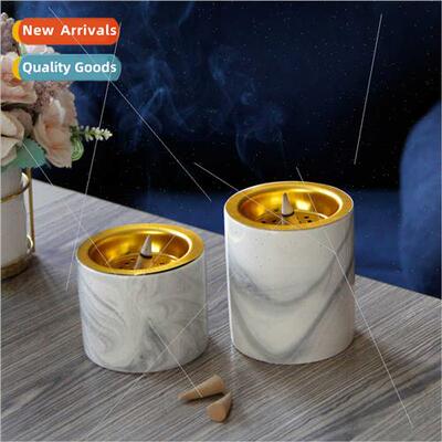 mple modern Scandinavian ceramic incense burner black whe ma