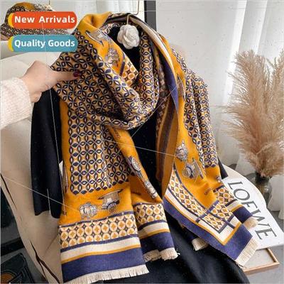 2022 new winter Europe Uned States carriage scarf female ima