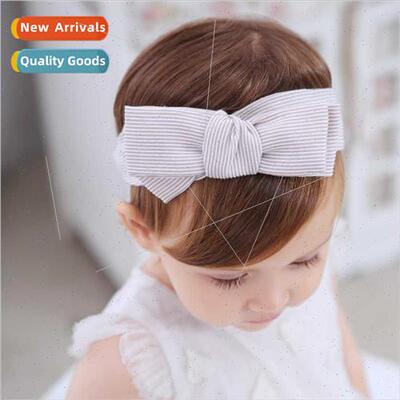 Korean  new children pinstripe bow hair binfant headbbaby hu