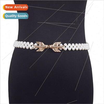 Summer ladies belt fashion simple leisure metal swallow buck