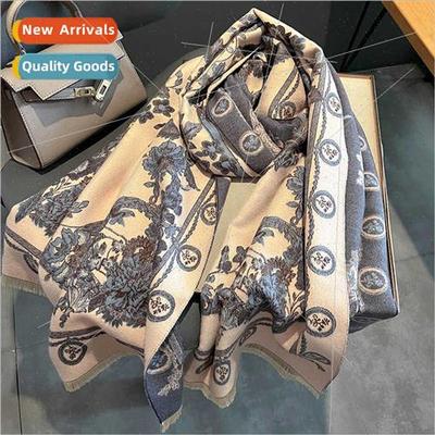 2023 fall winter new retro carriage new warm scarf female du