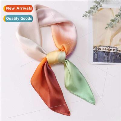 Small square scarf 2023 new simulation silk scarf women fash