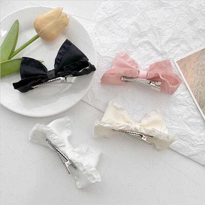 Japan Korea ruffled waves three-dimensional bow hairpin cute