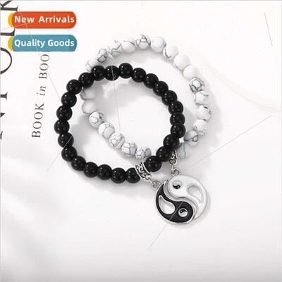2022 New Alloy Taiji Splicing Love Bracelet Black Whe Natura