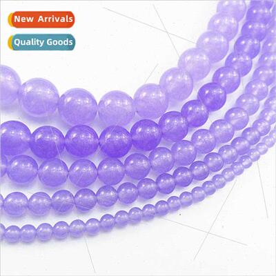 Deep violet chalcedony round beads DIY accessories handmade
