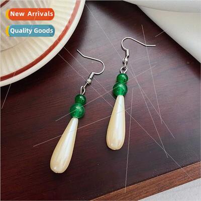 new Chinese pearl tear drop retro HK earrings mosquo dish pa