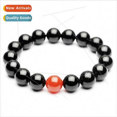 Popular jewelry 10MM black onyx wh red onyx 12 constellation