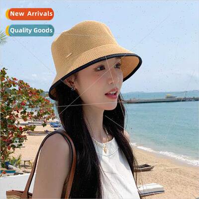 new knted pot hat can be folded simple bucket hat female sun