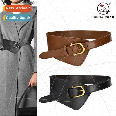 Wide belt female leather versatile cowhide waistband girdle