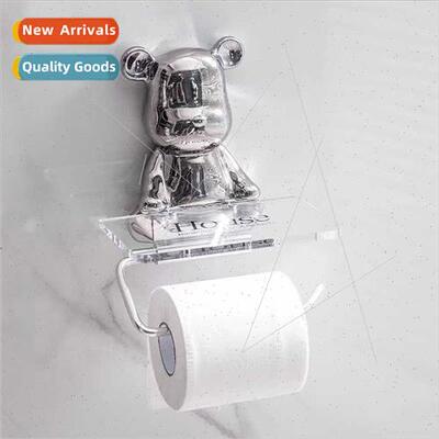 Bear paper towel holder bathroom toilet wall-mounted storage
