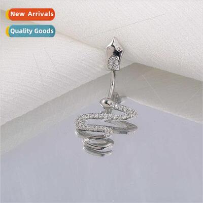 Europe sexy fashion belly button nail creative snake zirconi