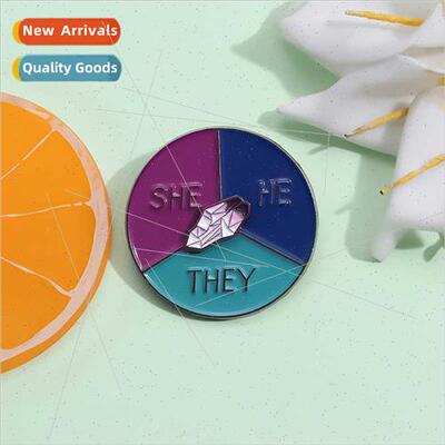 Creative Letters Spinning Brooch Personalized Three Color Ge