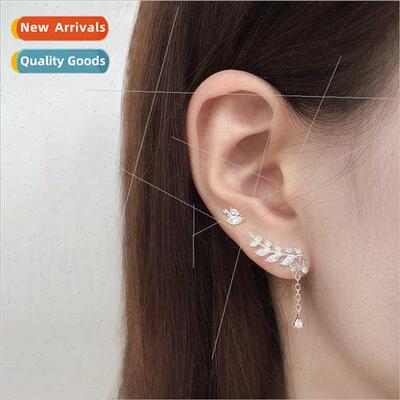 Asymmetrical earrings female Korea simple Mori drop tassel e
