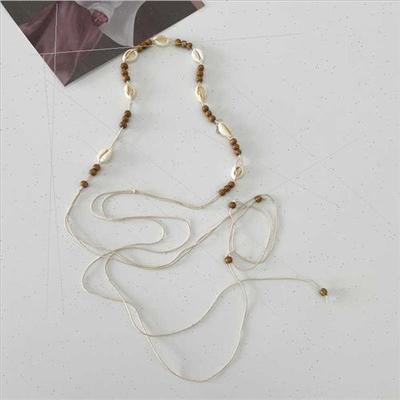 Women simple shell thin belt knotted rope braided decorative