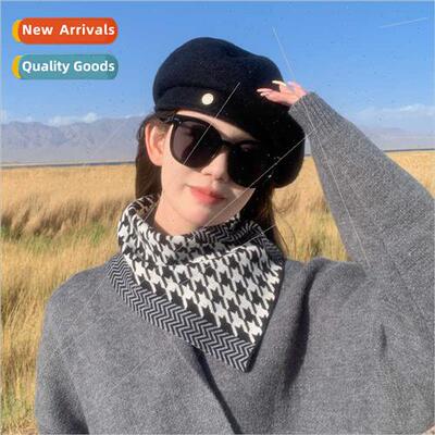 2023 fall winter new ambiguous head scarf female scarf kntin