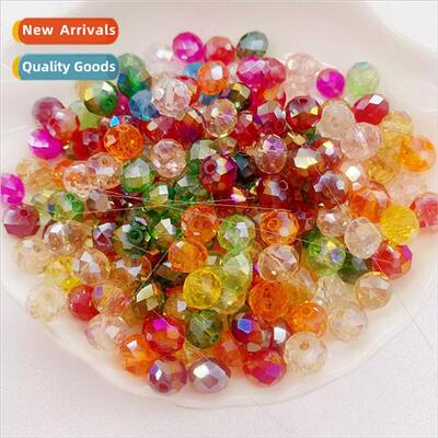 DIY handmade beading materials 8mm flat beads woven crystal