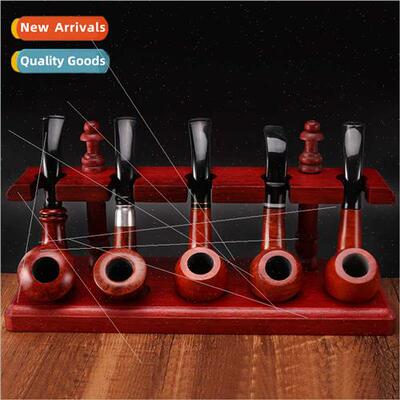 Work Retro Chinese red sandalwood five-posion pipe rack mort