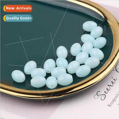 diy hairpin material 8*11mm oval jade baking color beads gla