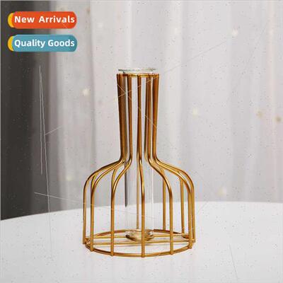 Small wine bottle creative simplicy hollow iron vase ornamen