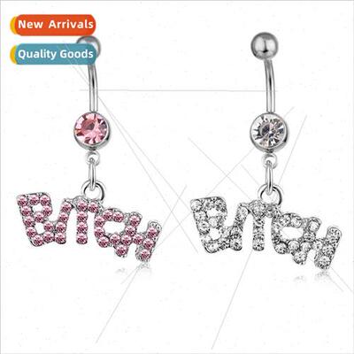 Europe Diamonds Letters Numbers Belly Button Rings Navel Nai