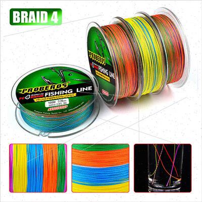 4 braids 100m Power Horse Wire Colorful Braided PE Wire 0.3#