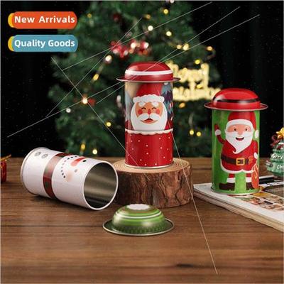 Christmas Round Iron Candy Box Hat Father Christmas Chocolat