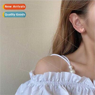 Stereoscopic pink love heart earrings 2022 new tide earrings