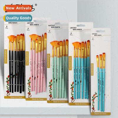 Nylon hair watercolor brushes art painting macaroon color ou