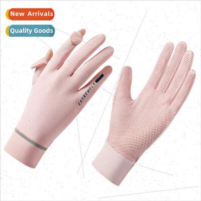 Ice silk sunscreen gloves men women D139 summer travel drivi