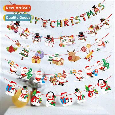 Christmas decoration supplies cartoon pull flag colorful fla