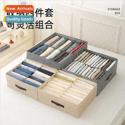 Clothes Storage Box Double Row Compartment Home Cloth Storag