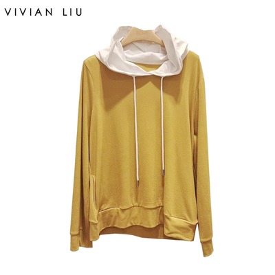 VIVIAN LIU薇薇安刘R2457309秋女装新款时尚连帽立领长袖针织衫