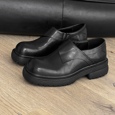 乐福鞋男厚底增高大头鞋英伦风