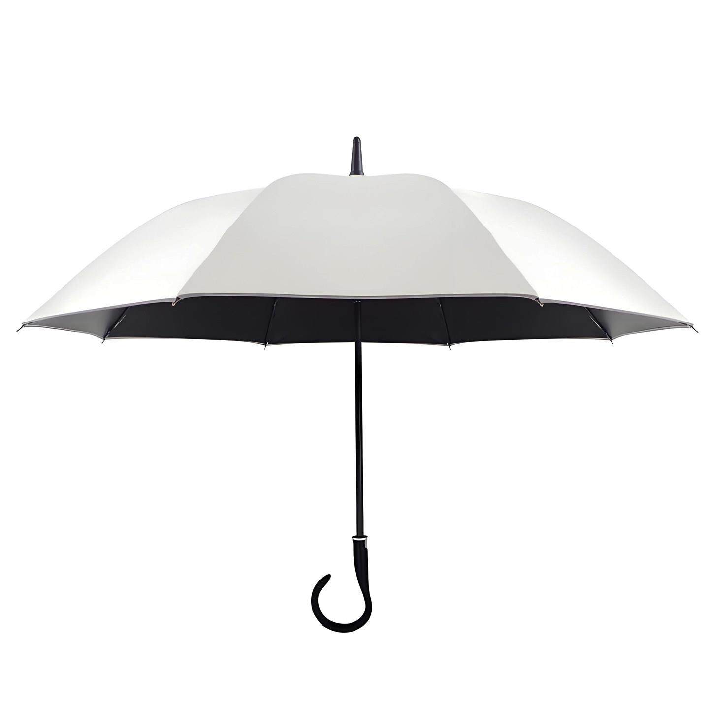 黑胶遮阳伞长柄遮阳伞防晒抗UV弯钩雨伞女晴雨两用反光直杆伞