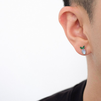 FourPinS925银甜酷萝卜耳钉男女