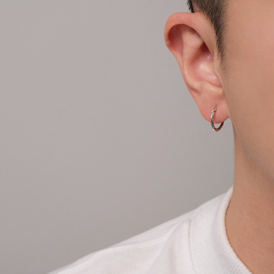 FourPin小众高级感男女线条耳圈