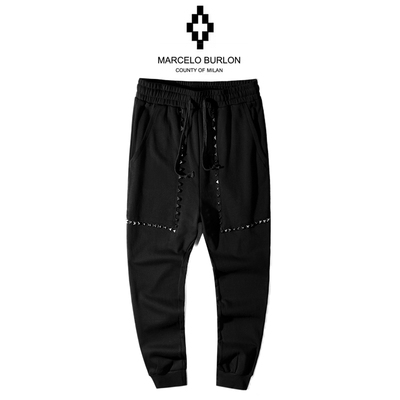 正品Marcelo Burlon 马塞洛布隆mb翅膀卫裤运动男女同款休闲长裤