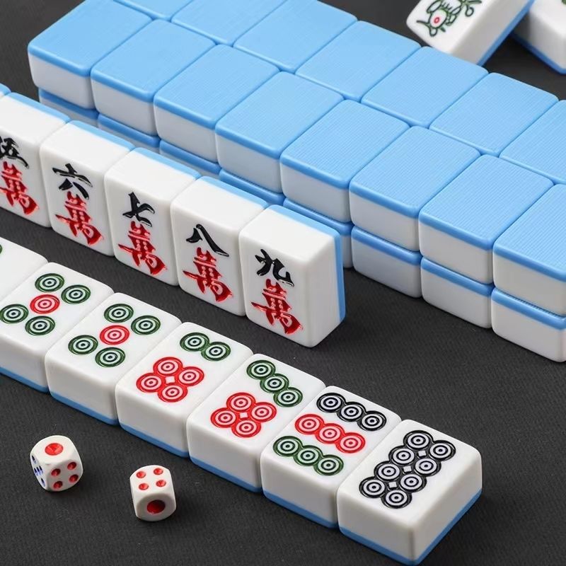 包邮家用麻将牌手搓一级品 大号四川麻将46 42mm 40#中号 送礼品
