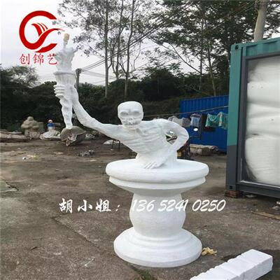 现货出售玻璃钢鬼手模型雕塑游乐场鬼屋设计恐怖石棺石门雕塑摆件