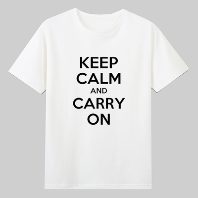 KEEP CALM AND CARRY ON趣味英文短袖T恤夏季纯棉半袖潮小众
