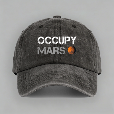 occupy mars elon Musk 殖民占领火星马斯克纯棉户外棒球鸭舌帽子