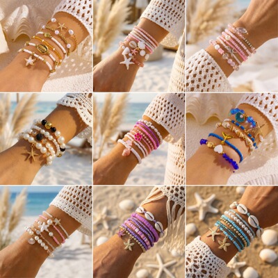 Bohemia Starfish Shell Beaded Bracelets for Women Summer